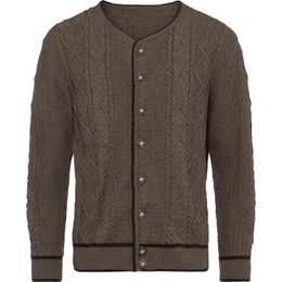 Marco Donati Herren Strickjacke dunkeltaupe-meliert Gr&ouml;&szlig;e 50
