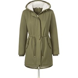 CR&Eacute;ATION L Damen Parka mit gef&uuml;tterter Kapuze oliv Gr&ouml;&szlig;e 36