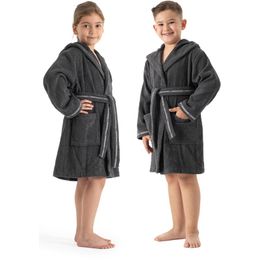 Bruno Banani Kinderbademantel &raquo;Danny, Ideal f&uuml;r Zuhause, Schwimmbad oder im Urlaub&laquo; 1 Stk. mit Logostreifen, aus 100% Baumwolle grau Walkfrottee
