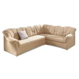 DOMO collection Ecksofa &raquo;Papenburg B/T/H: 242/190/84 cm L-Form&laquo; wahlweise mit Bettfunktion, Langer Schenkel links oder rechts beige Struktur ( 90% 