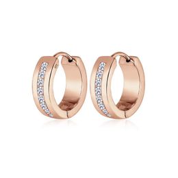 Elli Paar Creolen &raquo;Ohrringe Creolen Zirkonia Basic Glamour Elegant 925 Silber&laquo; Rosegold onesize Elegante Ohrringe aus 925er Sterling Silber