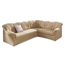 DOMO collection Ecksofa &raquo;Papenburg B/T/H: 242/190/84 cm L-Form&laquo; wahlweise mit Bettfunktion, Langer Schenkel links oder rechts beige Struktur ( 90% 