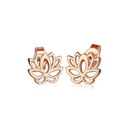 Elli Paar Ohrstecker &raquo;Lotusblume Bl&uuml;te Lotus 925 Silber&laquo; Rosegold onesize Elegante Ohrringe aus 925er Sterling Silber