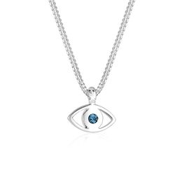 Elli Damen Collierkettchen &raquo;Evil Eye Glas Kristalle Blau 925 Sterling Silber&laquo; blau