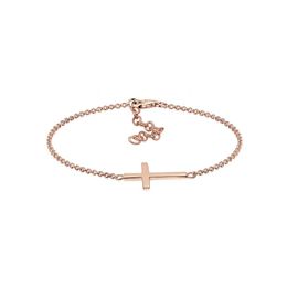 Elli Damen Armband &raquo;Kreuz Horizontal Schlicht 925 Silber&laquo; rosa