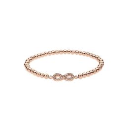 Elli Armband &raquo;Infinity Wei&szlig; 925 Sterling Silber, mit Kristallen von Swarovski &laquo; Rosegold + wei&szlig; 18cm Elegantes Armband aus 925er Sterling Silber