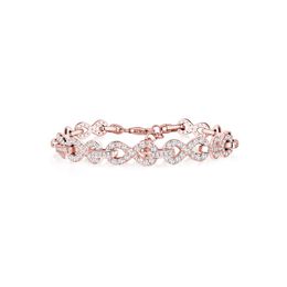 Elli Premium Armband &raquo;Infinity Zirkonia 925 Silber&laquo; Rosegold + wei&szlig; 18cm Elegantes Armband aus 925er Sterling Silber