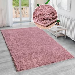 Bruno Banani Hochflor-Teppich &raquo;Shaggy Soft&laquo; rechteckig 30 mm H&ouml;he gewebt, Uni Farben, besonders weich und kuschelig, Kundenliebling lila Kunstfaser