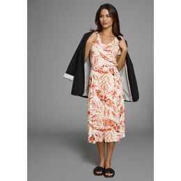 Laura Scott Sommerkleid mit tropsiche Allover-Druck und Bindeband im Bund ecru-orange-tropic 34 - N-Gr N-Gr 34 Midikleid f&uuml;r einen femininen Auftritt