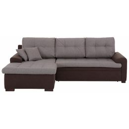 Home Affaire Ecksofa &raquo;F&ouml;hr L-Form&laquo; wahlweise mit Bettfunktion braun 100% Polyester Luxus-Microfaser/Struktur;100% Polyester PRIMABELLE /Webstoff;100% 