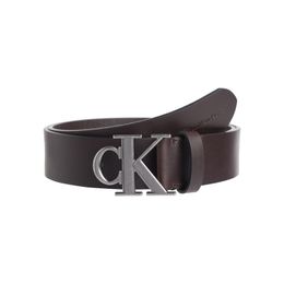 Calvin Klein Jeans Lederg&uuml;rtel &raquo;ROUND MONO PLAQUE LTHR BELT 40MM&laquo; mit CK-Logoschlie&szlig;e Bitter Brown