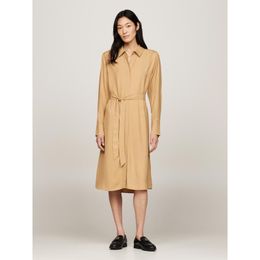 Tommy Hilfiger Hemdblusenkleid &raquo;FLUID VISCOSE SHIRT DRESS&laquo; flie&szlig;ende Viskose Qualit&auml;t Classic Khaki 42 - N-Gr N-Gr 42 Angenehmer Tragekomfort: Viskose