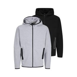 Jack & Jones Jack & Jones Sweatjacke / Hoodie Fusion in Schwarz / grau | Gr.: S