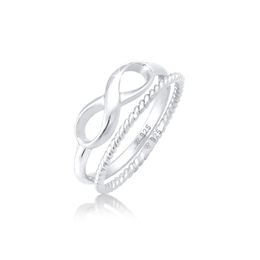 Elli Ring 925 Sterling Silber Infinity, Ring Set, Twisted in Silber | Gr.: 54