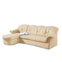DOMO collection Ecksofa &raquo;Papenburg, zeitlose R&uuml;ckensteppung, elegante Formensprache, L-Form&laquo; in gro&szlig;er Farbvielfalt, wahlweise mit Bettfunktion beige 