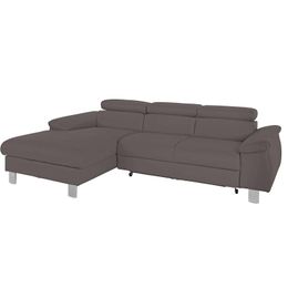 COTTA Ecksofa &raquo;Komaris L-Form, B: 244 cm&laquo; mit Kopfteilverstellung, optional Bettfunktion, Bettkasten & Licht grau Microfaser PRIMABELLE (100% 