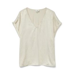 V&eacute;ro Moda Vero Moda Damen Blusentop &raquo;VMBALIA S/S V-NECK T-SHIRT WVN BTQ GA&laquo; beige S