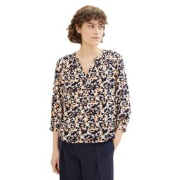 Tom Tailor Druckbluse mit Serafino-Kragen coral cut floral design 42 42 3/4 -Arm Bluse von Tom Tailor