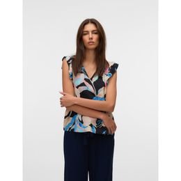 V&eacute;ro Moda VERO MODA Blusentop &raquo;VMJOSIE SL V-NECK TOP WVN GA&laquo; Black AOP:Myra M M Blusentop von Vero Moda