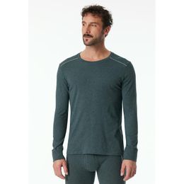 Schiesser Herren Langarmshirt &raquo;Comfort Fit&laquo; mit Kontraststreifen auf den Schultern blau 5