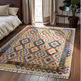 Teppich Hanse Home "Kelim Oasis", bunt (creme multifarben), B:200cm H:3mm L:290cm, Baumwolle, Wolle, Teppiche, Teppich, Wolle, Baumwolle, Natur, Handgewebt, orientalisch, Boho, traditionell
