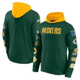 Kapuzenpullover Fanatics "Fanatics Hoodie Green Bay Packers Patched Out Fleece", Damen, Gr. XL, gr&uuml;n, 60% Baumwolle, 40% Polyester, Pullover Kapuzenpullover