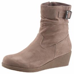 Citywalk CITY WALK Stiefelette mit Raffungen am slouchy Schaft taupe 39 39 Klassische Keilstiefelette mit modischen Raffungen am Schaft