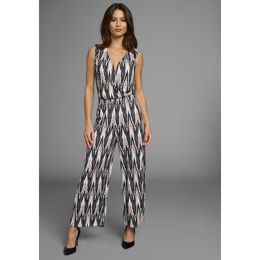 Laura Scott Jumpsuit Oberteil in Wickeloptik mit elastischen Bund schwarz-wei&szlig;-rosa-zickzack 48 - N-Gr N-Gr 48 Trendy Overall von Laura Scott