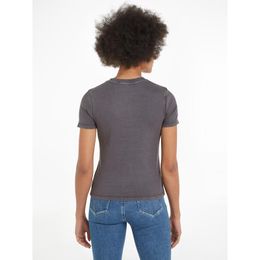 Calvin Klein Jeans T-Shirt &raquo;WASHED WOVEN LABEL RIB BABY TEE&laquo; mit Logopatch Washed Black L (40) L (40) Shirt von Calvin Klein Jeans Womanswear