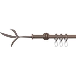 Gardinenstange Liedeco "Esp Zweig" Gr. 3, braun (rost), L:200cm &Oslash;:16mm, Metall, Gardinenstangen, 1-l&auml;ufig im Fixma&szlig; &Oslash; 16 mm