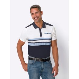 Poloshirt CLASSIC "Poloshirt", Herren, Gr. 60/62, bunt (wei&szlig;, nachtblau), 100% Baumwolle, gemustert, mehrfarbig, unifarben, Shirts
