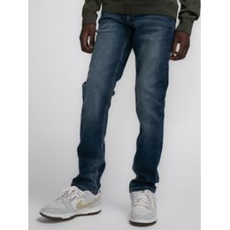 Straight-Jeans PETROL INDUSTRIES, Jungen, Gr. 122, N-Gr, blau (schwarz used), Denim/Jeans, Obermaterial: 98% Baumwolle, 2% Elasthan, regular fit lang, Jeans Straight-Jeans, mit Washed-Optik