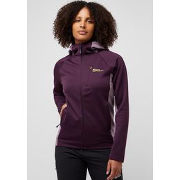 Fleecejacke Jack Wolfskin "ALPGRAT XT JKT W", Damen, Gr. M (38/40), lila (midnight, plum), Obermaterial: 100% Polyester. Futter: 100% Polyester, Jacken Fleecejacke