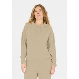 ENDURANCE ATHLECIA Kapuzensweatshirt ATHLECIA "NAMIER W", Damen, Gr. 42, braun (hellbraun), 51% Polyester, 44% Modal, 5% Elasthan, unifarben, kurz, ohne Ausschnitt, Sweatshirts, mit hohem Modal-Anteil