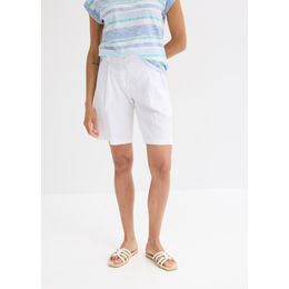 bonprix Shorts aus leichtem Leinen-Mix, wei&szlig;