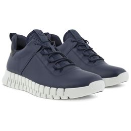Sneaker Ecco "GRUUV M", Damen, Gr. 47, blau (marine), Glattleder, Schuhe Sneaker, Freizeitschuh, Halbschuh, mit herausnehmbarer Dual-Fit-Innensohle