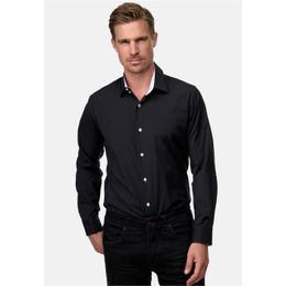 Langarmhemd Rusty Neal "Langarm", Herren, Gr. 6XL, EURO-Gr&ouml;&szlig;en, schwarz-wei&szlig; (wei&szlig;, schwarz), 60% Baumwolle, 37% Polyester, 3% Elasthan, unifarben, Hemden, im Slim-Fit geschnitten