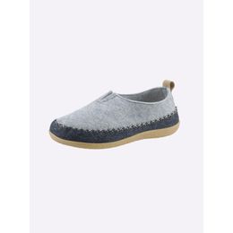 Waldl&auml;ufer Hausschuh WALDL&Auml;UFER, Damen, Gr. 41, blau (hellblau, marine), Textil, Basic, Schuhe Hausschuh