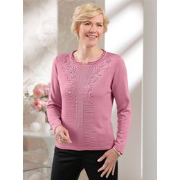 Rundhalspullover CLASSIC "Rundhals-Pullover", Damen, Gr. 50, rosa (altrosa), 100% Polyacryl, unifarben, Pullover Rundhalspullover