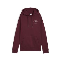 Hoodie Puma "Puma Class Relaxed Hoodie Damen", Damen, Gr. L, rot (ruby shimmer rot), Obermaterial: 66% Baumwolle, 34% Polyester; Kapuzenfutter: 100% Baumwolle; Rippe: 3% Elasthan, 97% Baumwolle, relaxed fit, Sweatshirts Hoodie