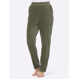 Dehnbund-Hose feel good, Damen, Gr. 36/38, Normalgr&ouml;&szlig;en, gr&uuml;n (khaki), 70% Baumwolle, 25% Polyester, 5% Elasthan, unifarben, Hosen