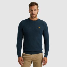 PME-Legend Rundhalspullover PME LEGEND "Crewneck collar cotton mouline", Damen, Gr. L, grau (salute), Strick, Obermaterial: 100% Baumwolle, unifarben, regular fit taillenbedeckt, Rundhals, Rippb&uuml;ndchen, Pullover Rundhalspullover, mit Logostickerei