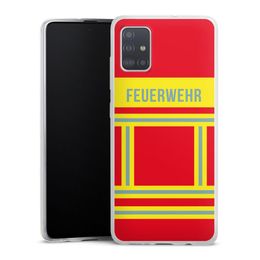 DeinDesign Galaxy A51 Handy Slim Case Silikon Handyh&uuml;lle transparent H&uuml;lle extra d&uuml;nn Fire Fighters Life Saver Fire Fighter Silikon Slim Case