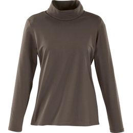 CR&Eacute;ATION L Damen Rollkragenshirt mit langen &Auml;rmeln taupe Gr&ouml;&szlig;e 38