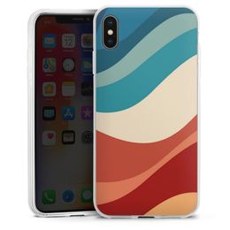 DeinDesign iPhone Xs Max Handy Silikon H&uuml;lle Case transparent Handyh&uuml;lle Ombre Wave Colour Silikon Case