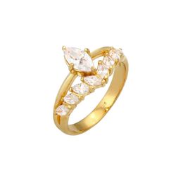 Elli Premium Ring Damen Gr&ouml;&szlig;e 52 gold / transparent