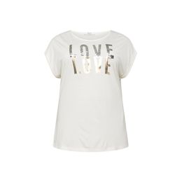 ABOUT YOU Curvy T-Shirt 'Jolina' Damen Gr&ouml;&szlig;e 7XL gold / silber / wei&szlig;