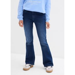 bonprix Flared-Jeans Low Waist, blau, mit Baumwolle