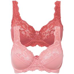 bonprix Minimizer-BH mit gepolsterten Tr&auml;gern (2er Pack), rosa