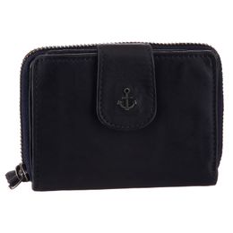 Geldb&ouml;rse Harbour 2nd "Harbour Second Wallet Is", Damen, blau (navy), Leder, washed, Kleinlederwaren, Unisex Geldbeutel, Portemonnaie mit Anker-Schmuckelement